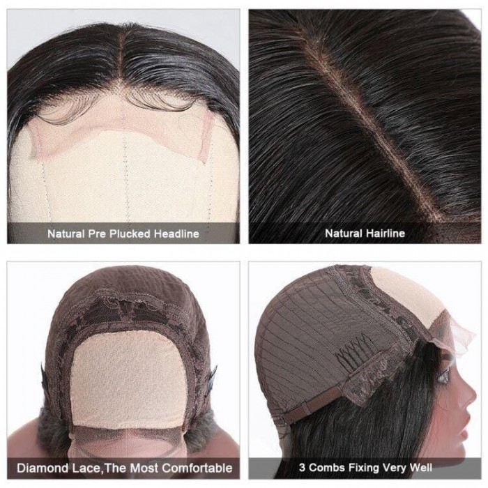 Glueless T Part Wig 100% Human Hair Straight Wave Middle Part | Julia hair