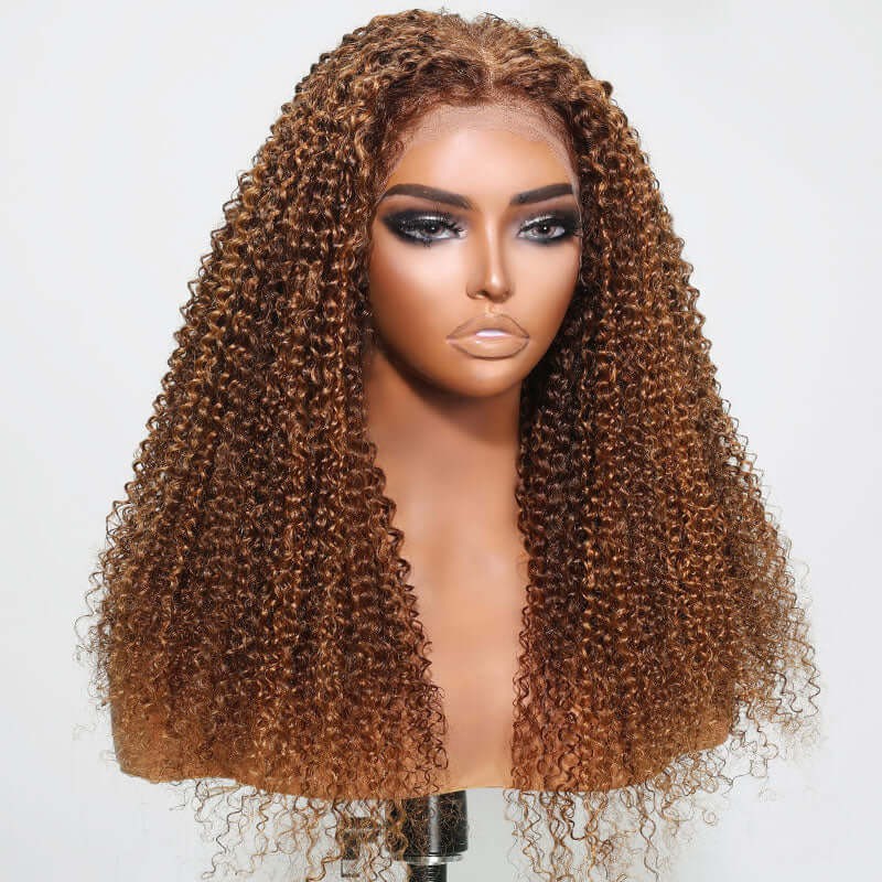 Julia Hair Honey Blonde Highlight Lace Front Wigs Human Hair Water Wave ...