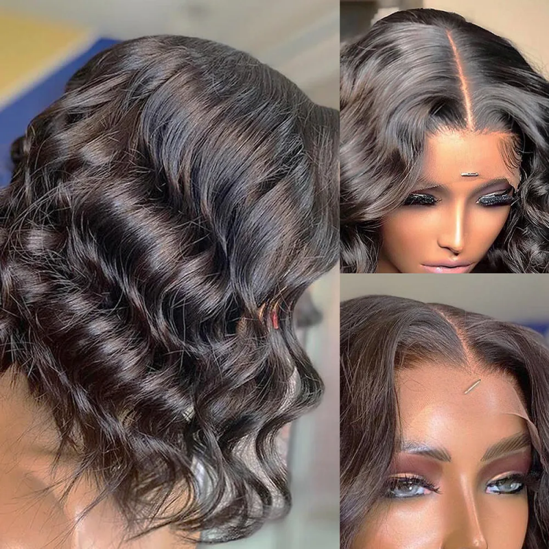 Julia Hair 129 Get 2 Wigs Lace Front Bob 10'' Body Wave Wig With 12'' U ...