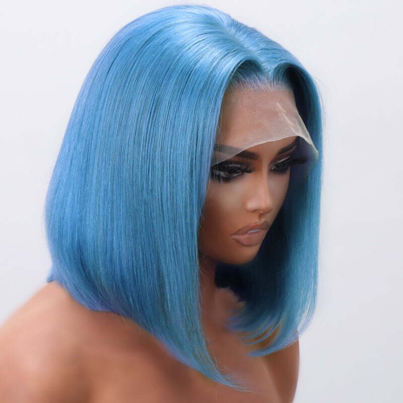 Julia Hair Pastel Blue Color 13x4 Lace Front Short Bob Wig | Julia hair