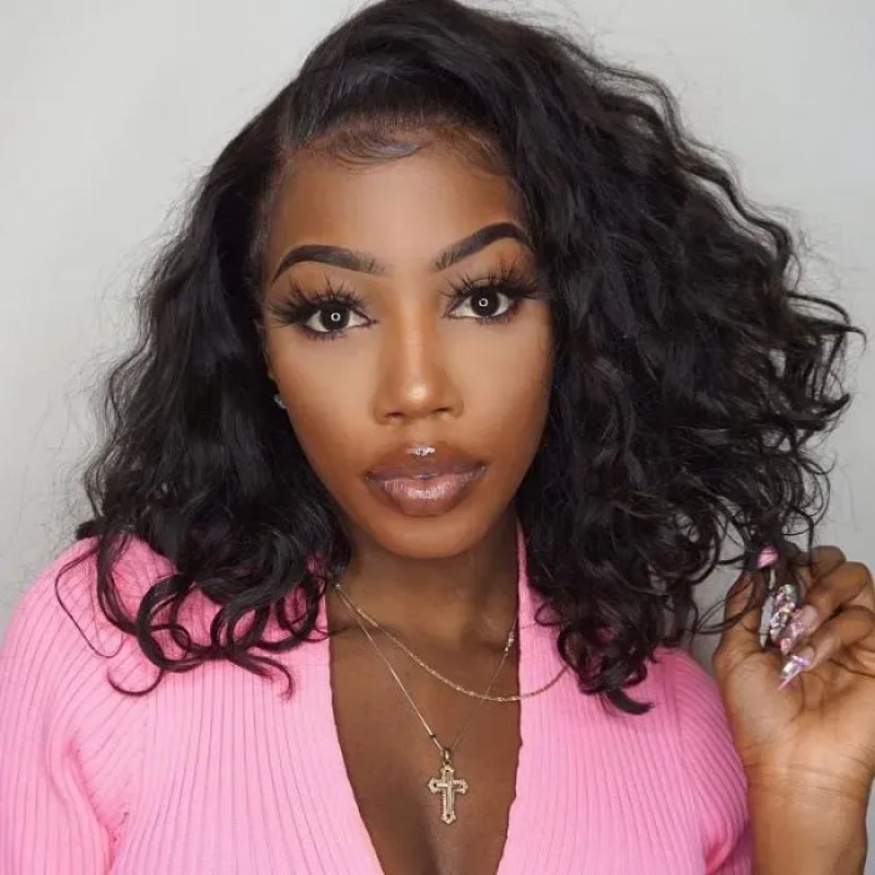 Julia Hair 129 Get 2 Wigs Lace Front Bob 10'' Body Wave Wig With 12'' U ...