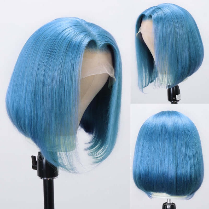 Julia Hair Pastel Blue Color 13x4 Lace Front Short Bob Wig | Julia hair