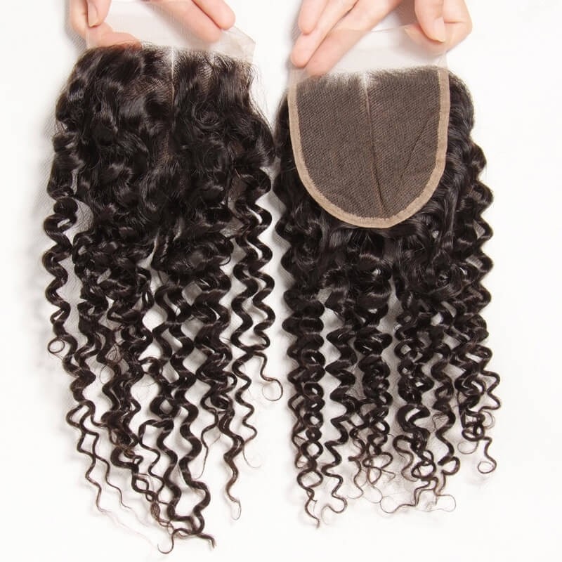 Julia Hair Virgin Jerry Curly Malaysian Hair Weave 3 Bundles with Lace ...