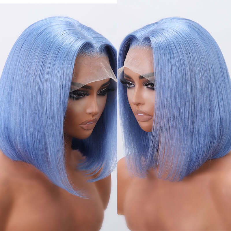 Julia Hair Pastel Blue Color 13x4 Lace Front Short Bob Wig | Julia hair