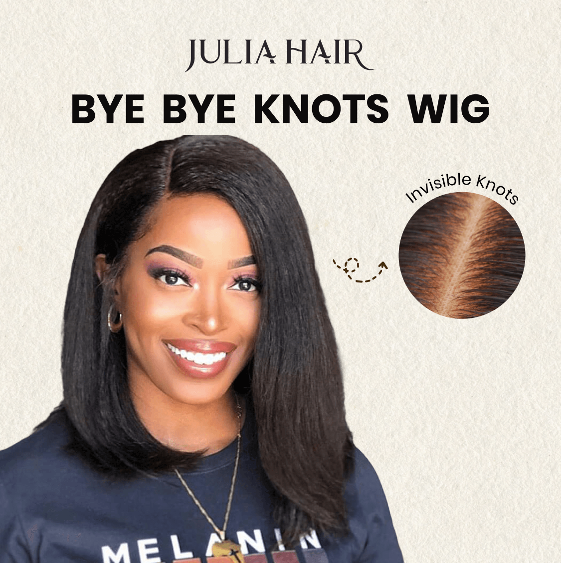 Julia Hair Bye Bye Knots Wig 7x5 Yaki Straight Bob Wig | Julia hair